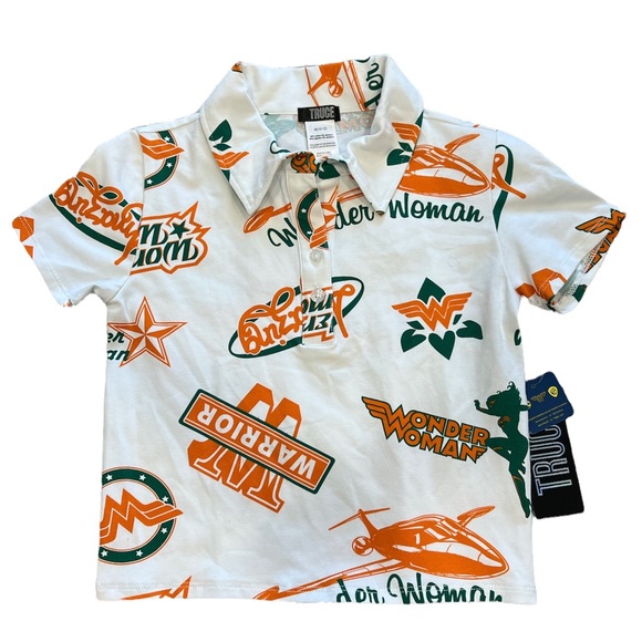 TRUCE | Shirts & Tops | Truce Wonder Woman Girls White Cropped Polo ...